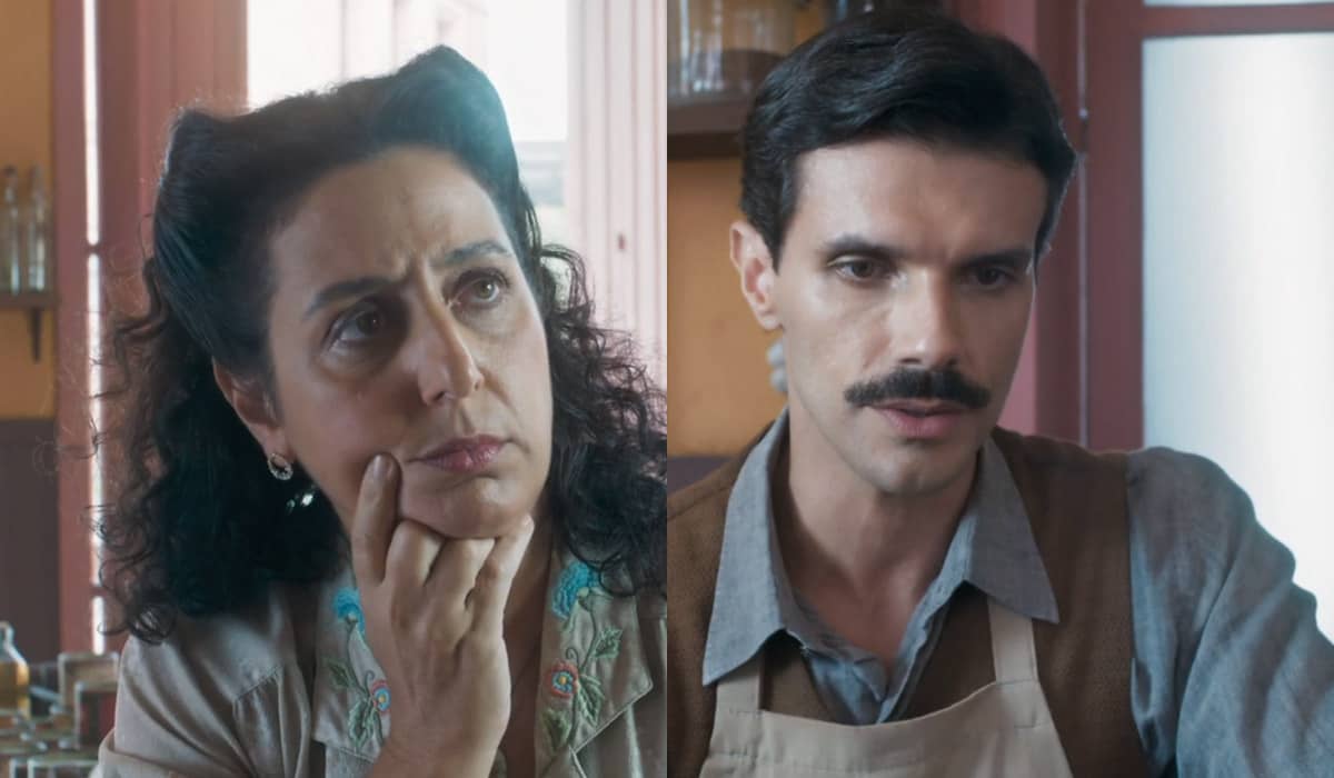 Ione se espanta com carinho repentino de Ademar em Amor Perfeito