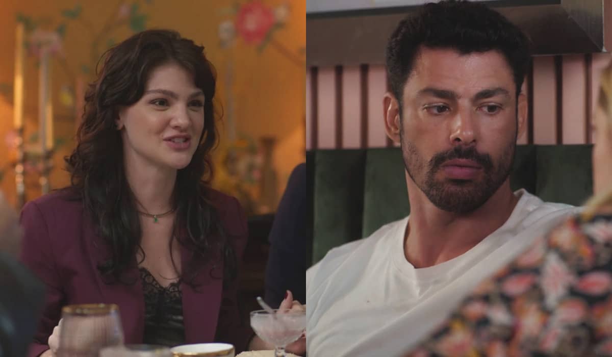 Petra fica intrigada ao ver Caio abraçando mulher misteriosa em Terra e ...